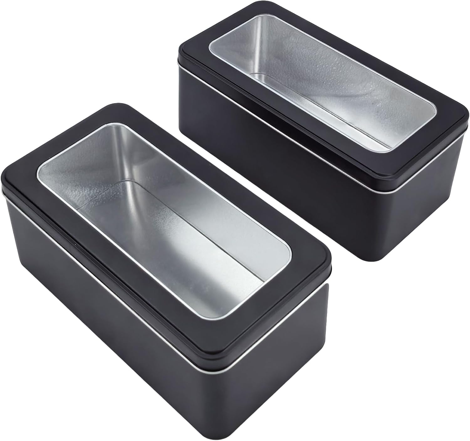 Amazon.com: Goodma 2Pcs Rectangle Metal Tins Containers with Window ...