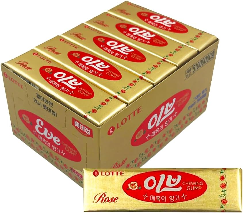 Amazon.com : KULOSORY Lotte Chewing Gum 15ea (1box) (EVE (Rose-scented gum)) : Grocery & Gourmet ...