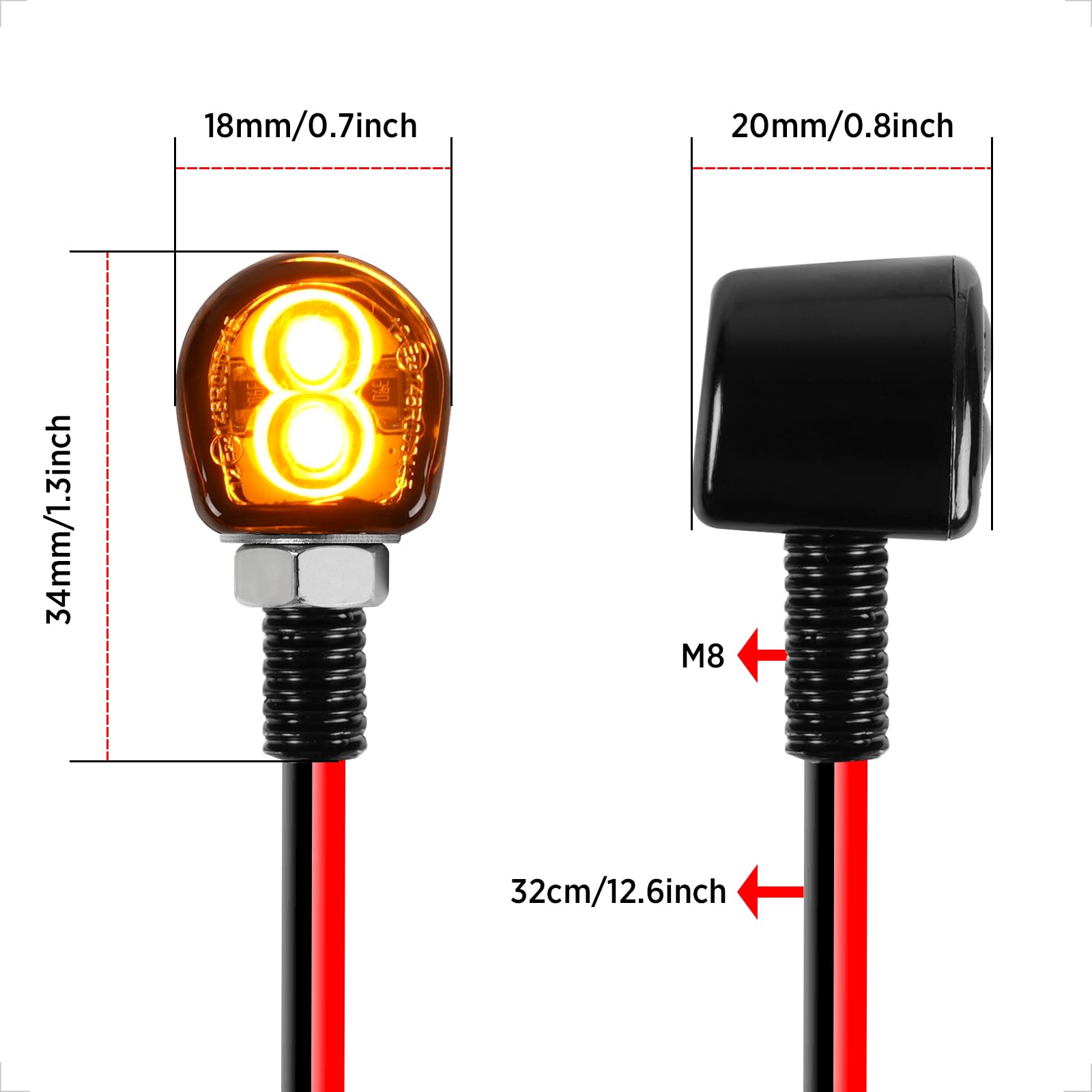 Snapklik.com : Evermotor 12V Motorcycle Indicators - Mini Led Turn ...
