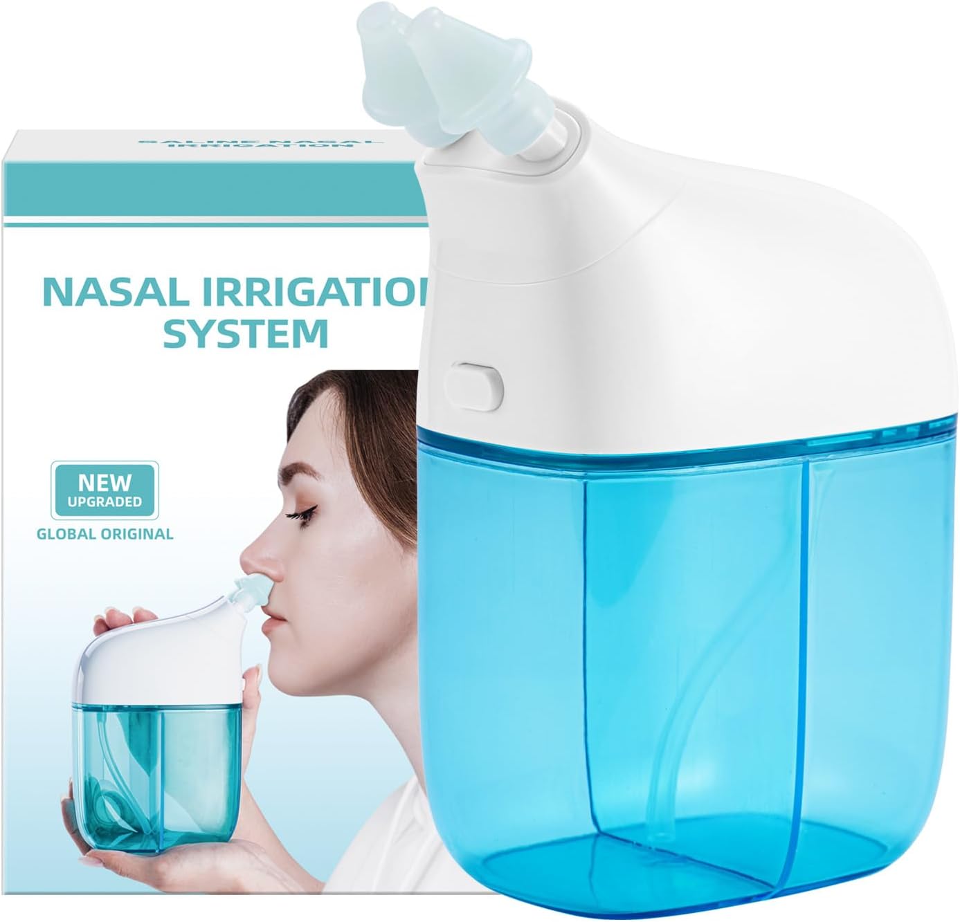 Amazon.com: Nasal Irrigation System with 50 Salt Packets (Blue), Sinus ...