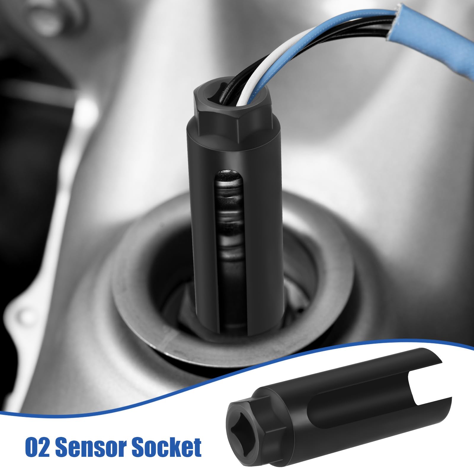 Zocipro Oxygen Sensor Socket with Side Wire Cutout, 3/8″ Drive x 7/8 ...