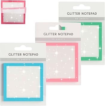 Amazon.com : Glitter Post It Notes - Glitter Notepad Sticky Notes, 2026 ...