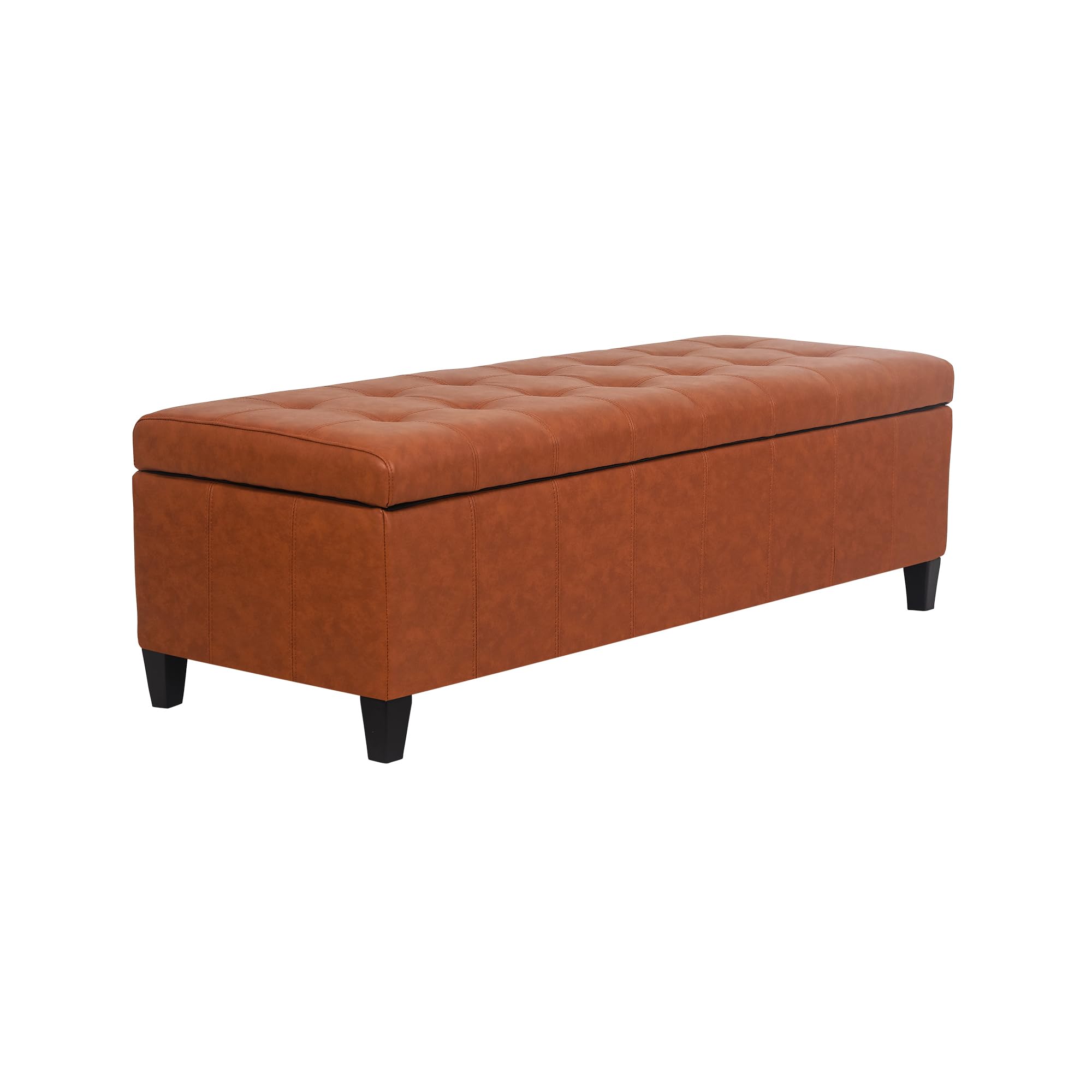 Amazon.com: Joveco 51 Inch Storage Ottoman Bench,Tufted Leather Storage ...