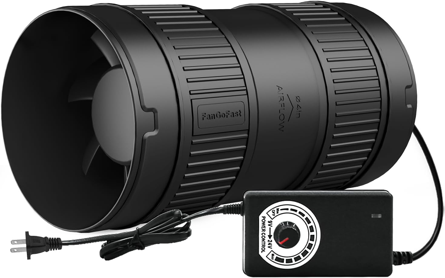 Amazon.com: Hon&Guan 4 Inch Inline Booster Duct Fan with Speed ...