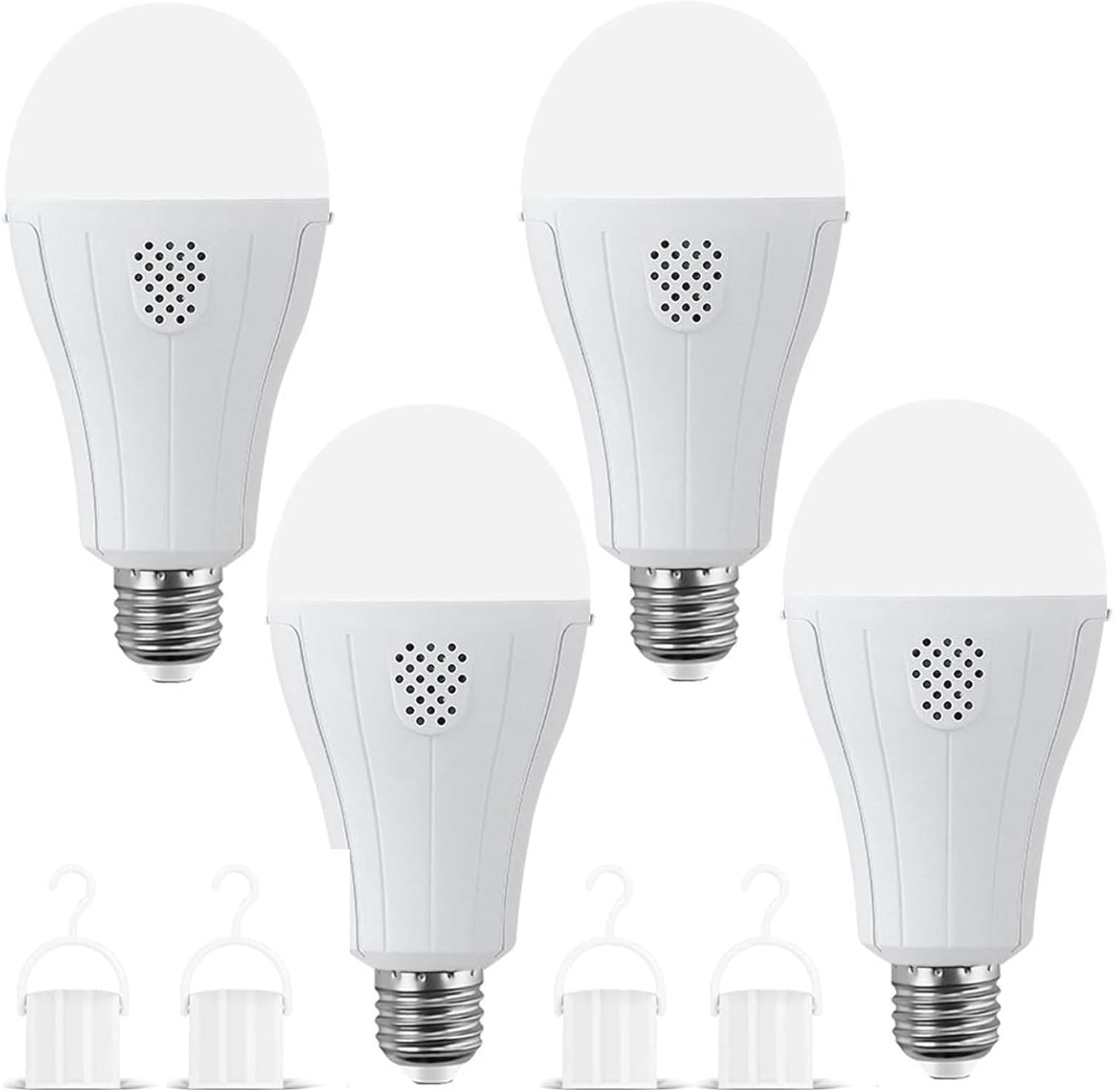 Emergency LED Light Bulb 15W Daylight White Rechargeable Bulb with Hook ...
