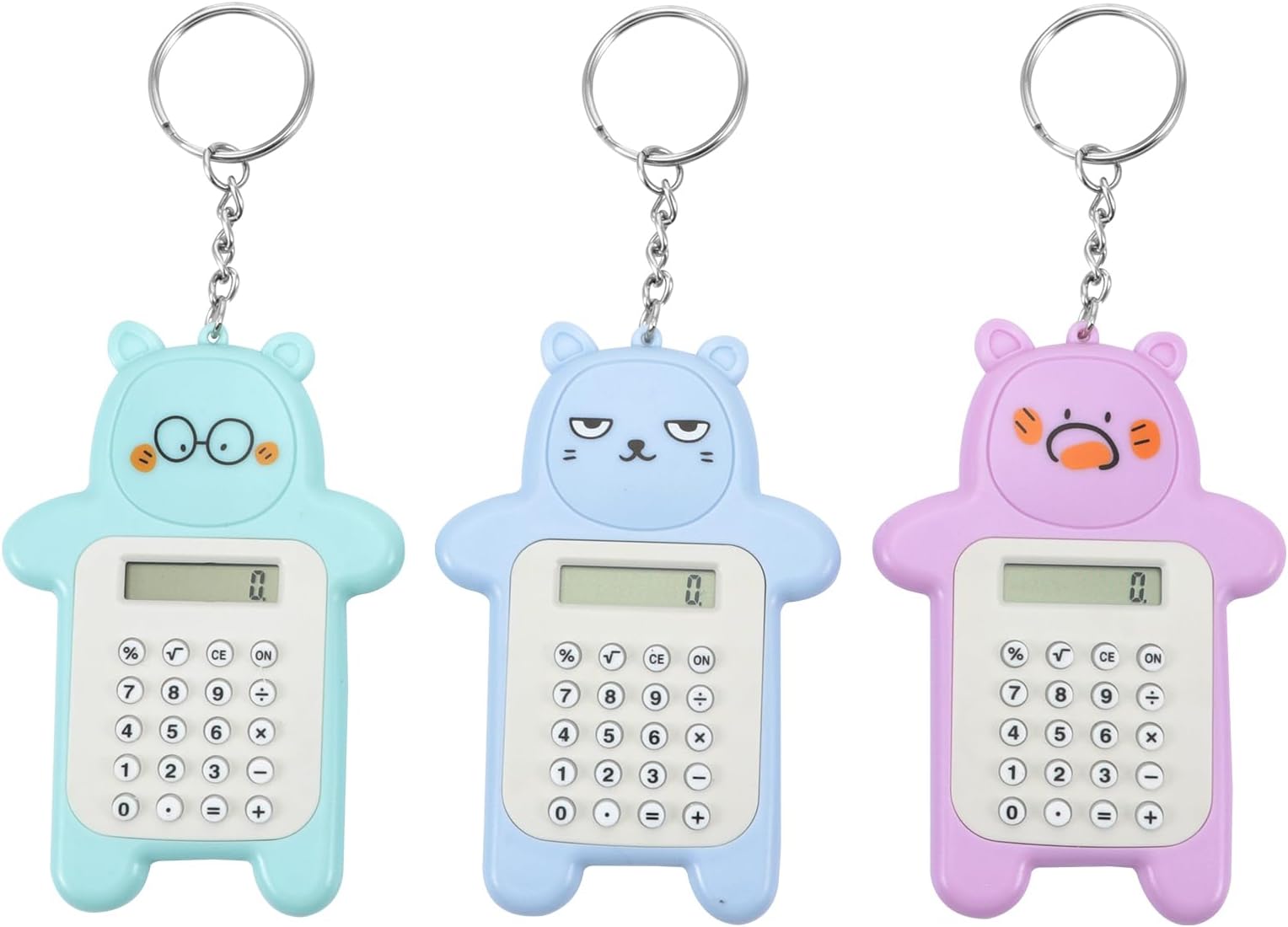 Amazon.com : Brain Toy 2pcs Mini Electronic Calculator Keychains, 8 ...