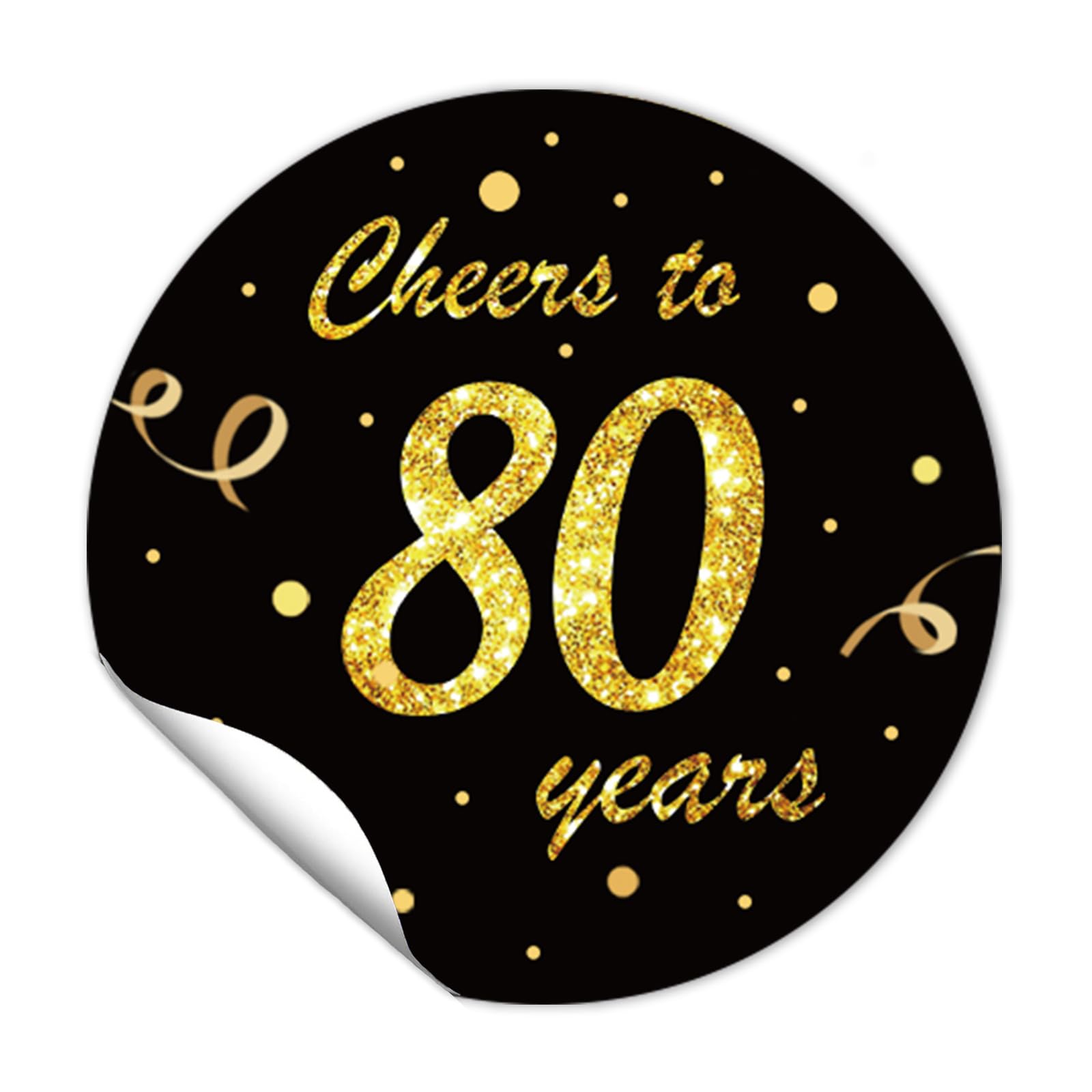 Amazon.com: REWIDPARTY 1.5 Inch Round 80th Birthday Stickers（80 Pieces ...