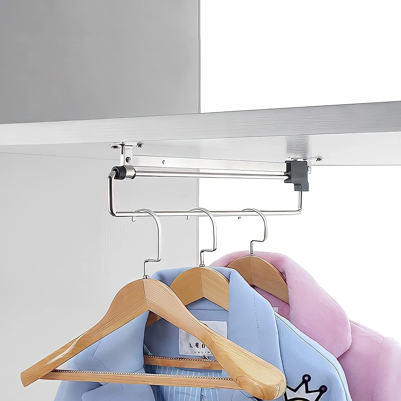 Wardrobe pull out clothes hanger,adjustable clothes hanger, pull-out ...