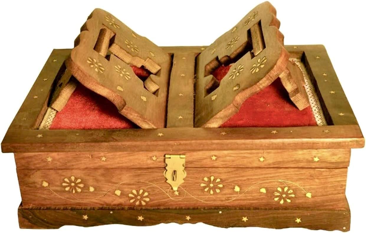 Wooden Book holy Stand | Geeta Stand | Bible Stand | Quran Stand | gita ...
