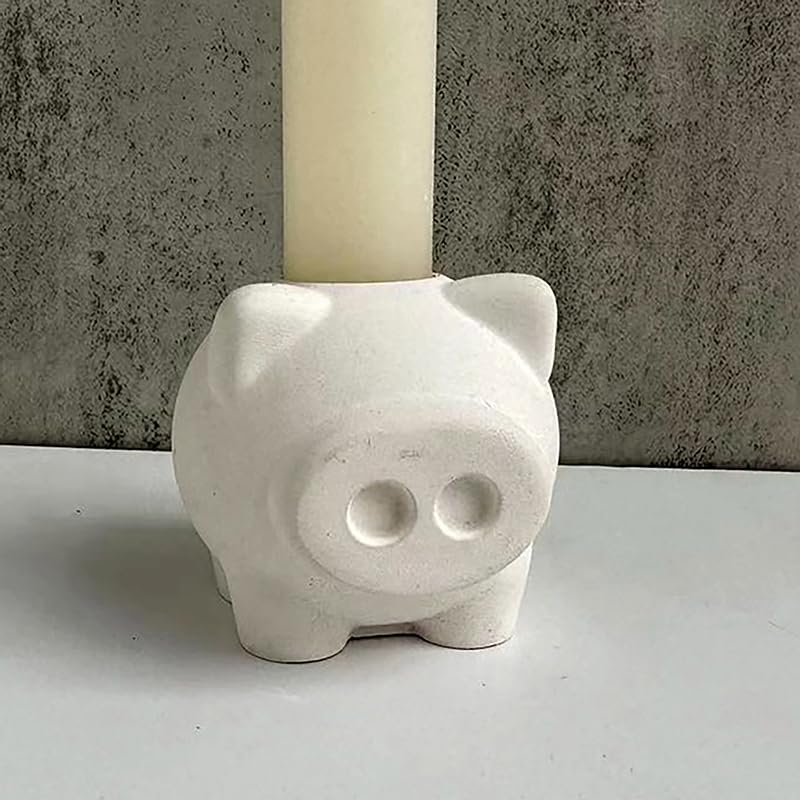 Stilvolle Silikonform Schwein Kerzenhalter Bild