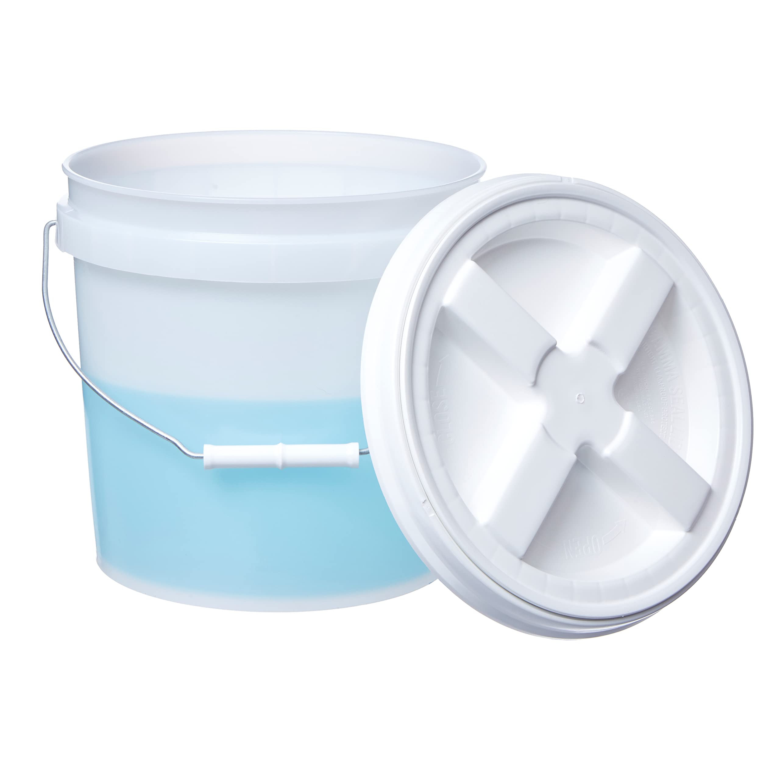 Consolidated Plastics Gallon Food Grade Buckets White Gamma Seal Lid ...