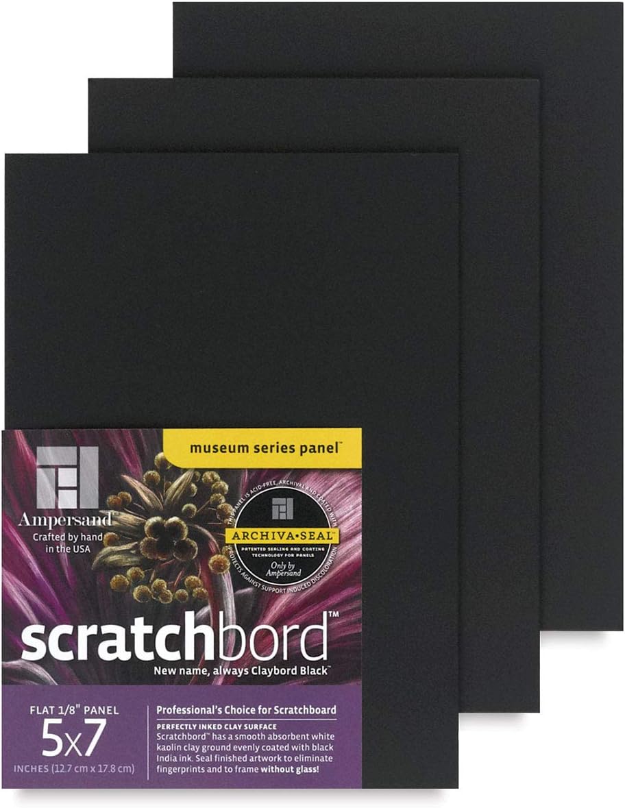 Amazon.com : INOVART Black Scratchboard 11" x 14", 12 Sheets ...