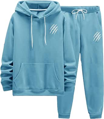 GORGLITTER Men's 2 Piece Sweatsuits Floral Letter Graphic Hoodie ...