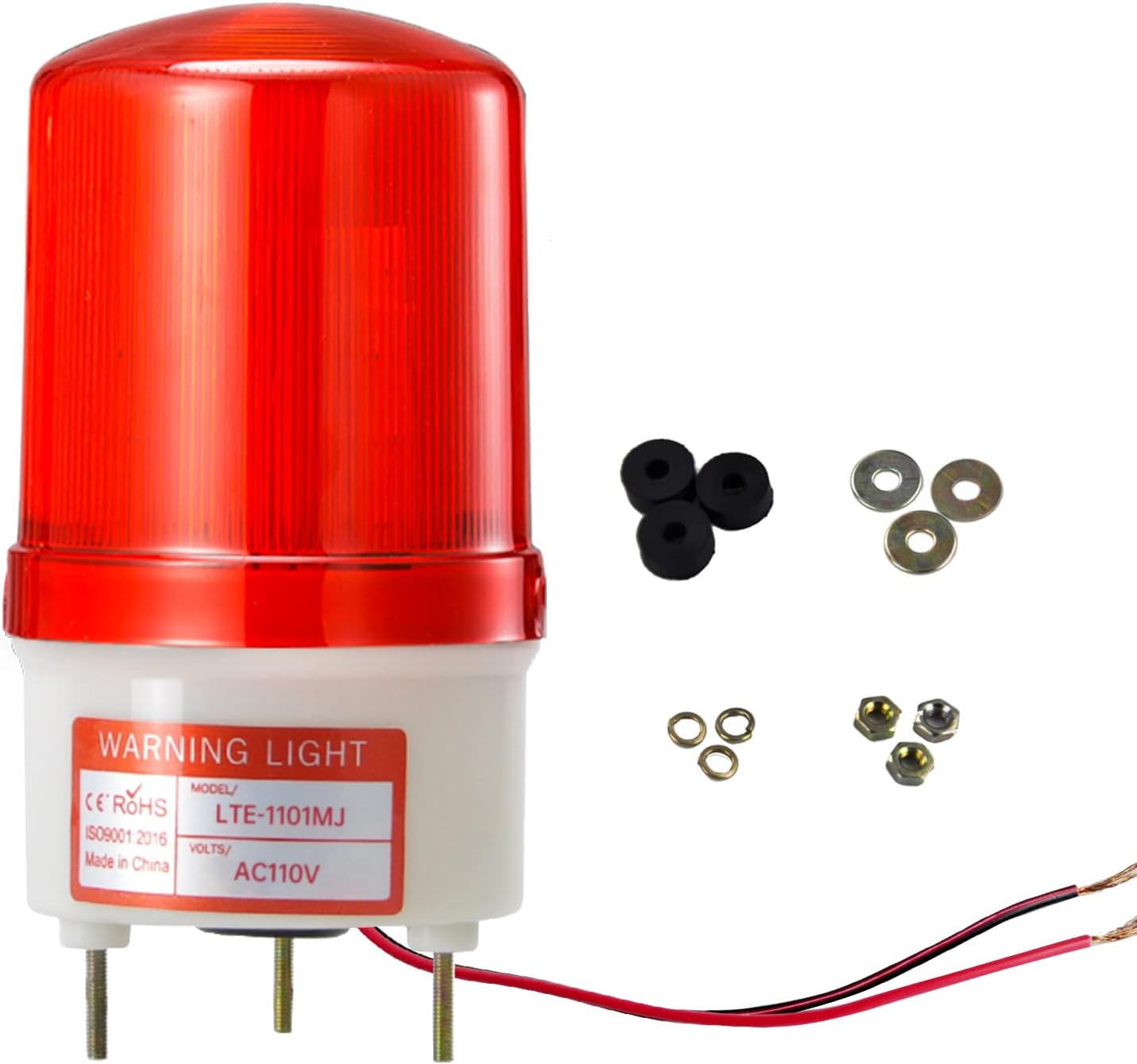 YASONG LTE-1101MJ Rotating Warning Light with 90dB Buzzer, AC110V-120V ...