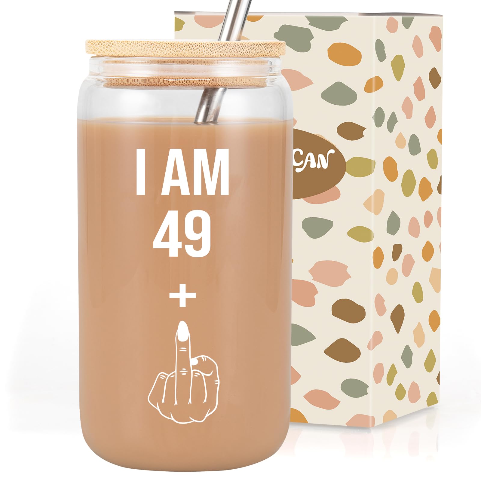 Snapklik.com : Funny 50th Birthday Middle Finger Iced Coffee Cup, Happy ...