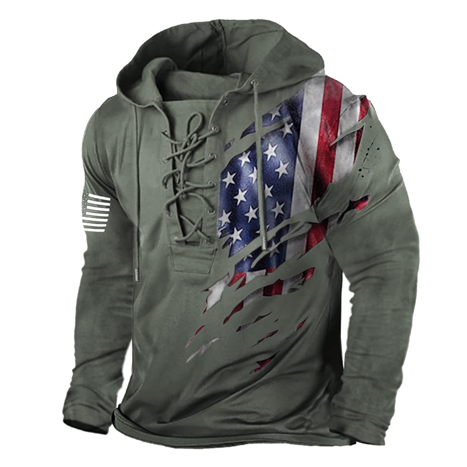 RTTUIOP Men's Long Sleeve Outdoor Military Tactical Retro Distressed ...