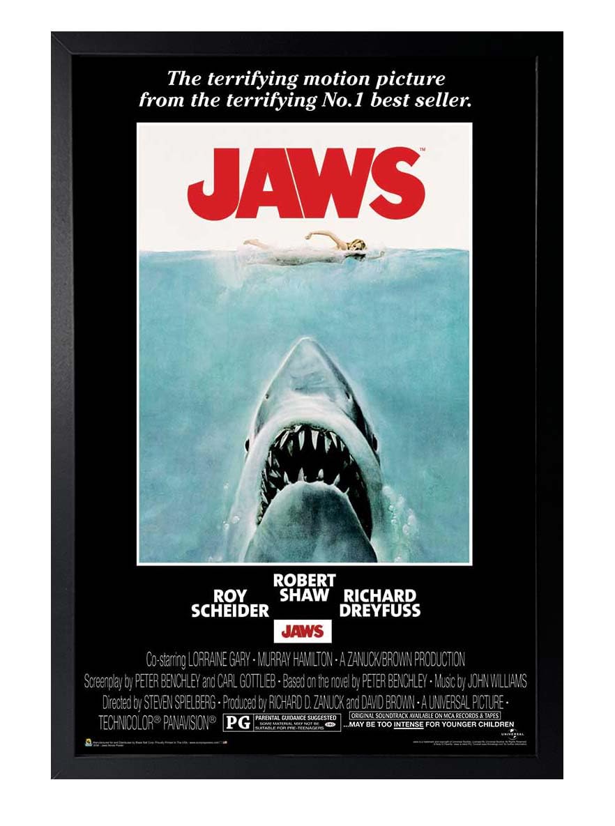 Amazon.com: Jaws - Movie Poster - Officially Licensed - 24" x 36" with ...