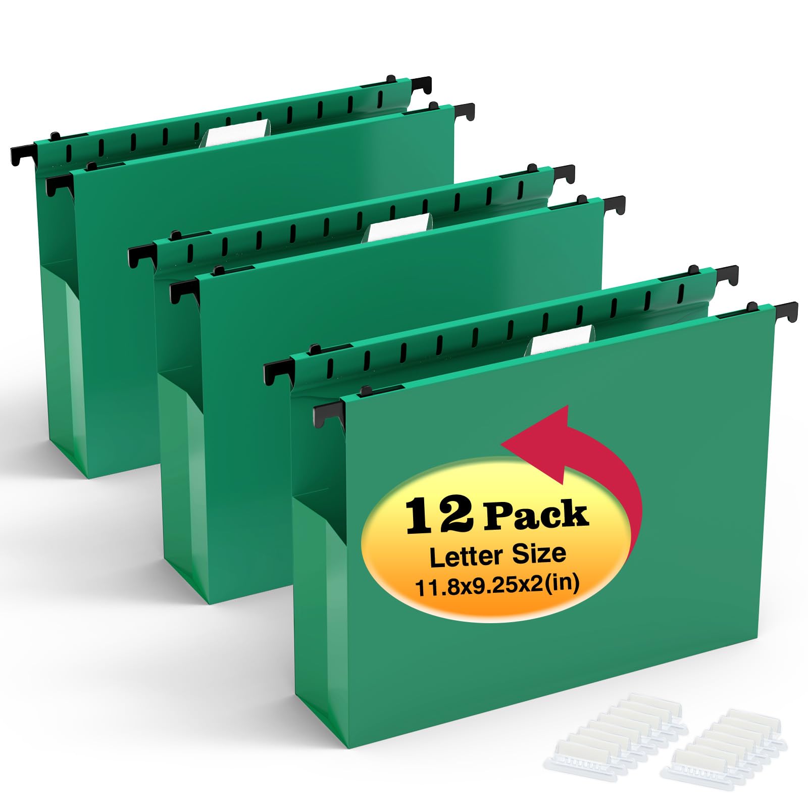 Amazon.com : SHUTEX Extra Capacity Plastic Hanging File Folders,12 Pack ...