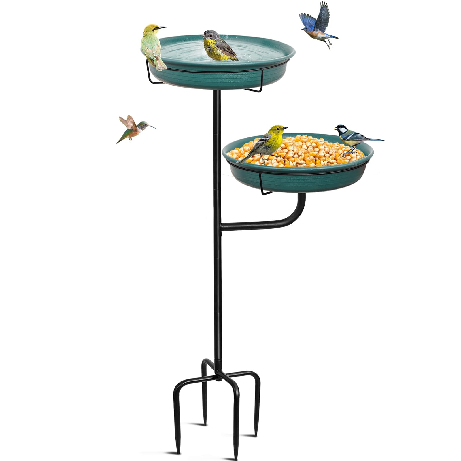 Amazon.com: YALINKA Freestanding Birdbaths Bowl Outdoor, Free Standing ...
