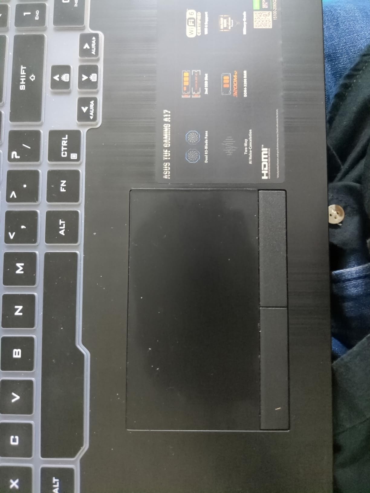 Saco Touchpad Protector for ASUS TUF Gaming A17 Gaming Laptop - Black ...