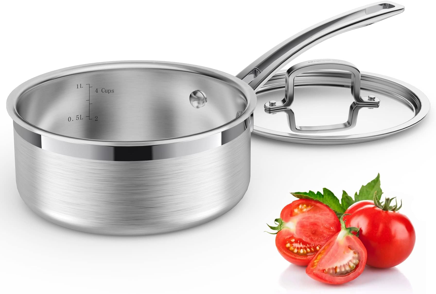 Duxtop Casserole professionnelle en acier inoxydable avec couvercle ...
