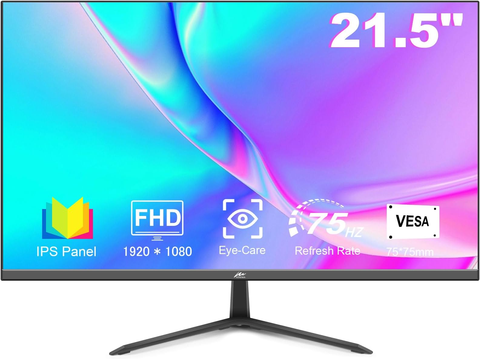 Business Computer Monitor Kenowa PC Monitor 21.5 Inch 75Hz IPS FHD ...