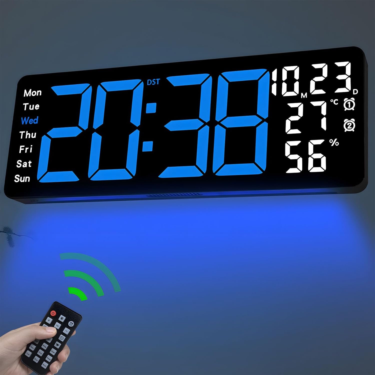 Amazon.com: JoFomp 17.3" Large Digital Wall Clock, LED Digital Clock ...