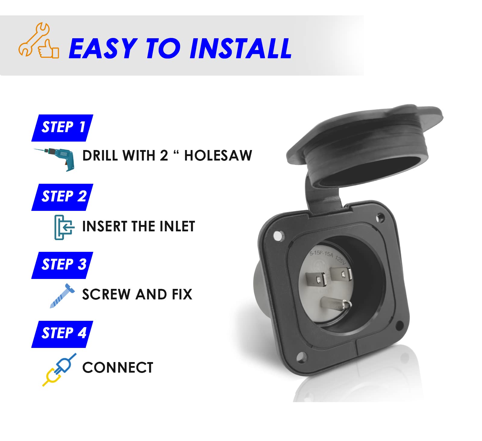 Recessed Male Plug With Cover Recessed 2 Port USB Outlet Cover Wall