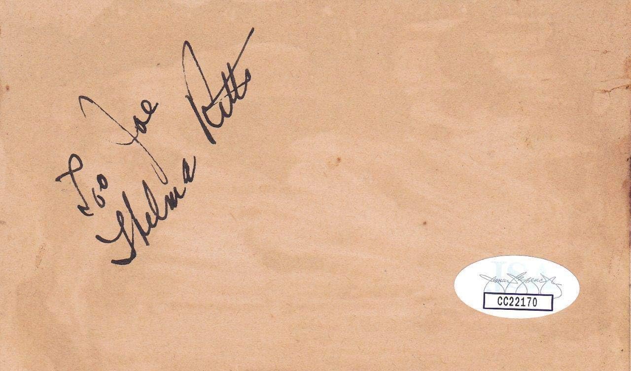 THELMA RITTER d.1969 Signed To Jo 3X5 Index Card Actress/Pillow Talk ...