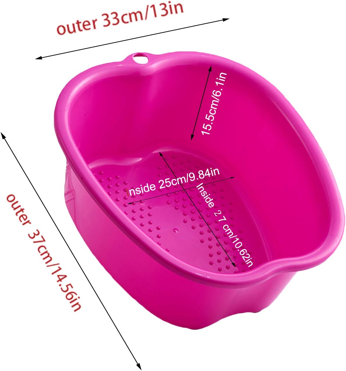 Large Spa Foot Bath Bowl, Sturdy Plastic Foot Soaks Bath Basin, Massage ...