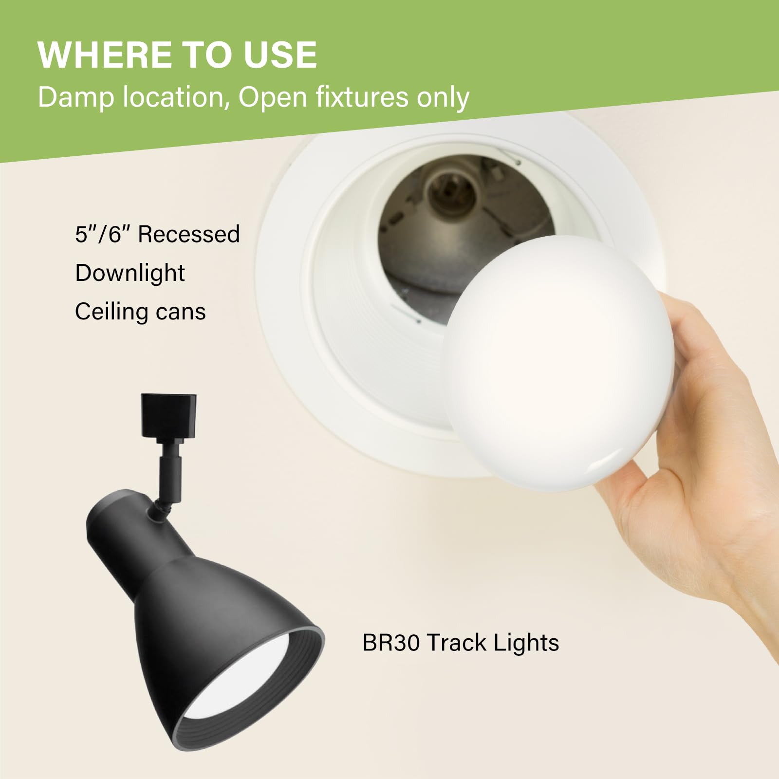 Snapklik.com : LED Flood Lights Indoor, BR30 LED Bulb 100W Equivalent ...