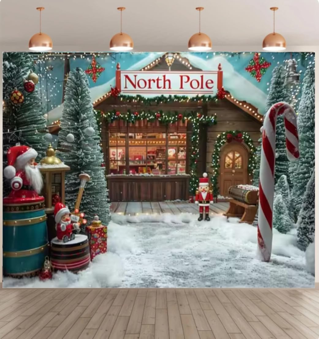 Amazon.com : 5x3ft Christmas Photography Backgrounds North Pole ...