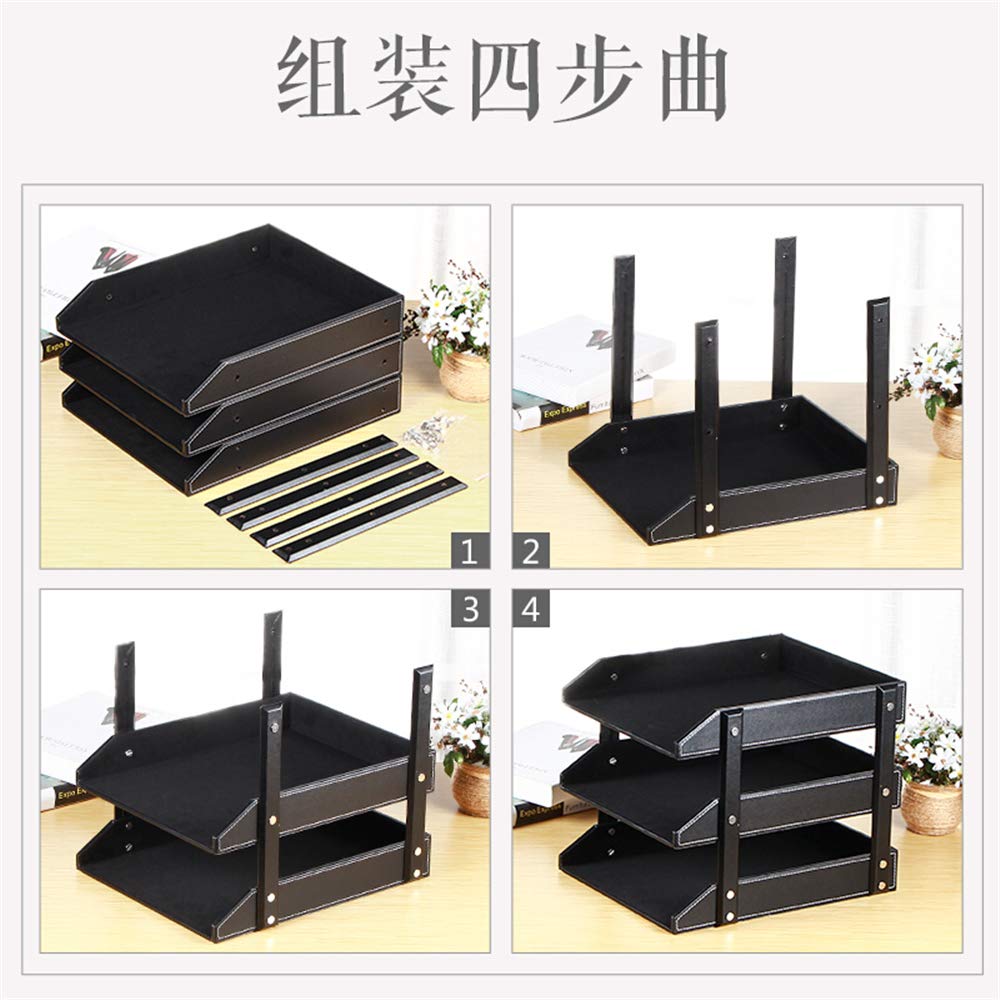 Buy Arniche Leather Desk Supply Organizer,3-Tier Stacking Easy to ...