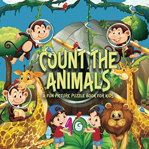Count The Animals: A Fun Picture Puzzle Book For 2-5 Year Olds: Books ...