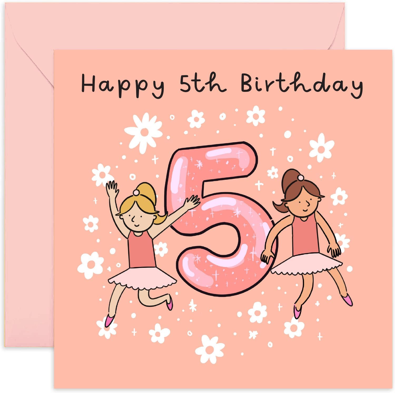 Amazon.com : Old English Co. 5th Birthday Card for Girl with Flower ...