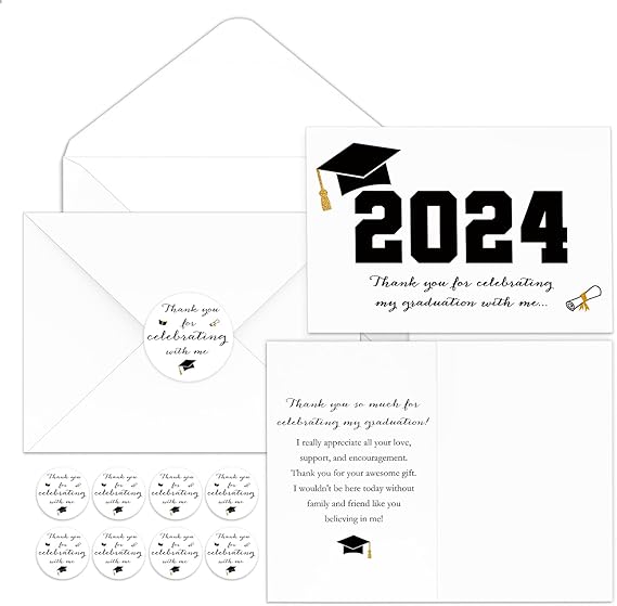 Amazon.com : Motipuns 50 Sets Graduation Thank You Cards 2024 ...