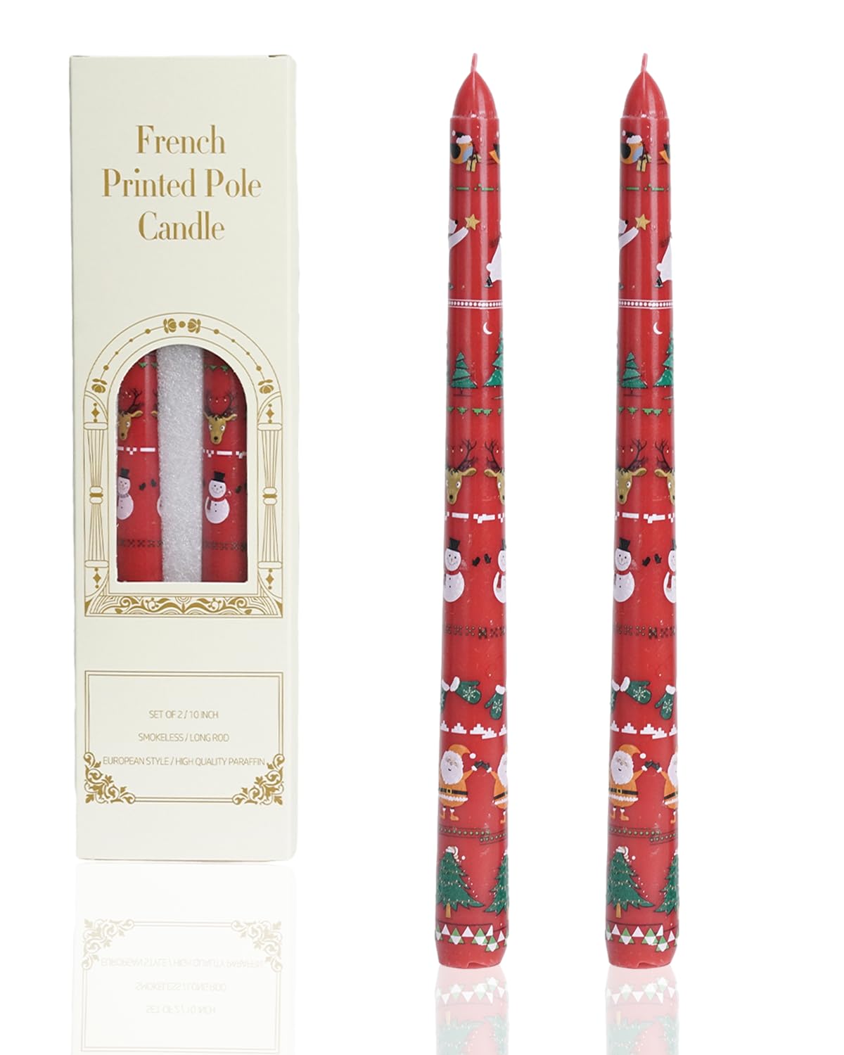 Amazon.com: LPUSA Christmas Taper Candles Red Taper Candles Candlestick ...