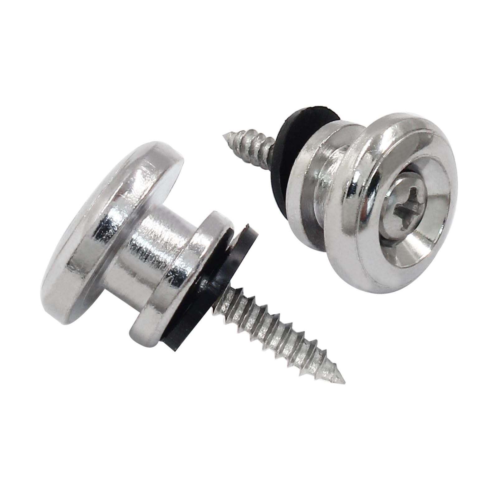 Snapklik.com : 2 Pack Metal Guitar Strap Locks, Silver Mushroom Style ...