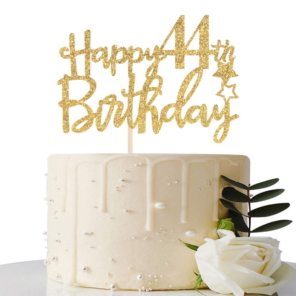 Gold Glitter Happy 44th Birthday Cake Topper 44 Cake Topper ...