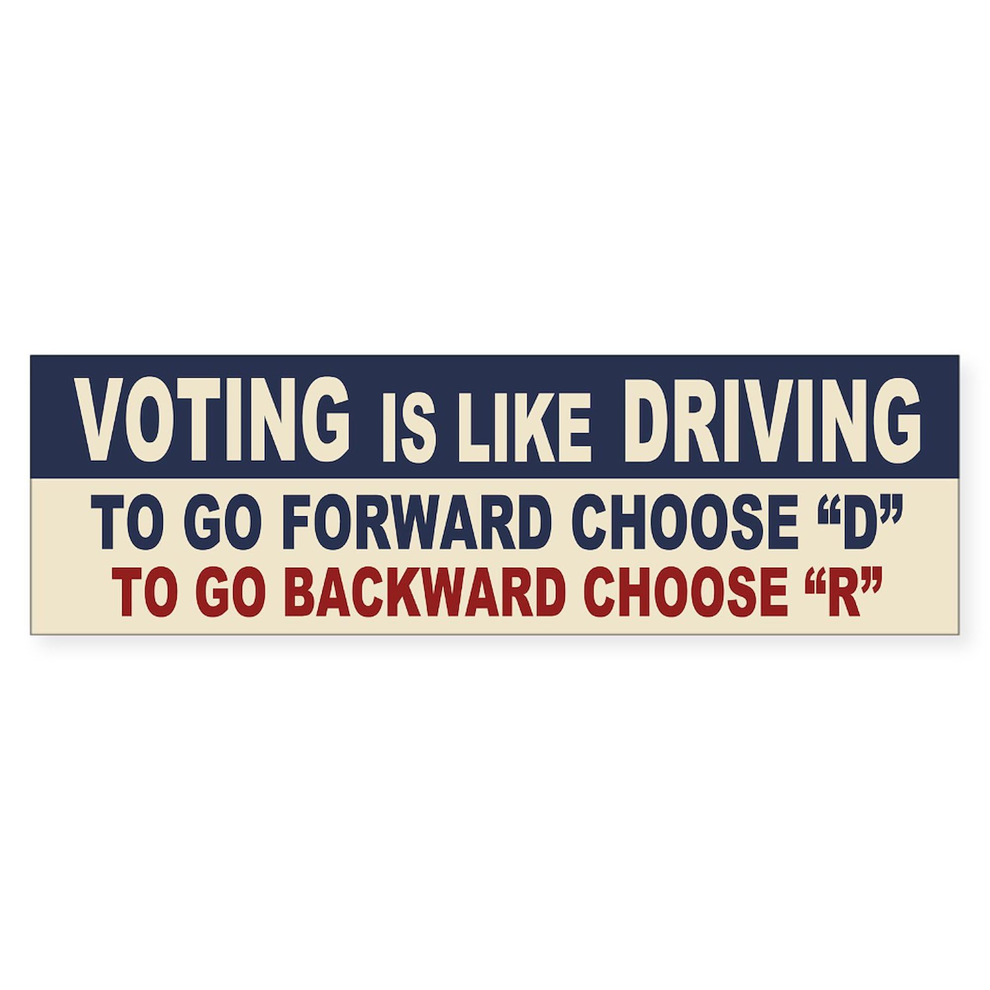 Amazon.com - CafePress Voting Like Driving Sticker (Bumper) 10"x3 ...