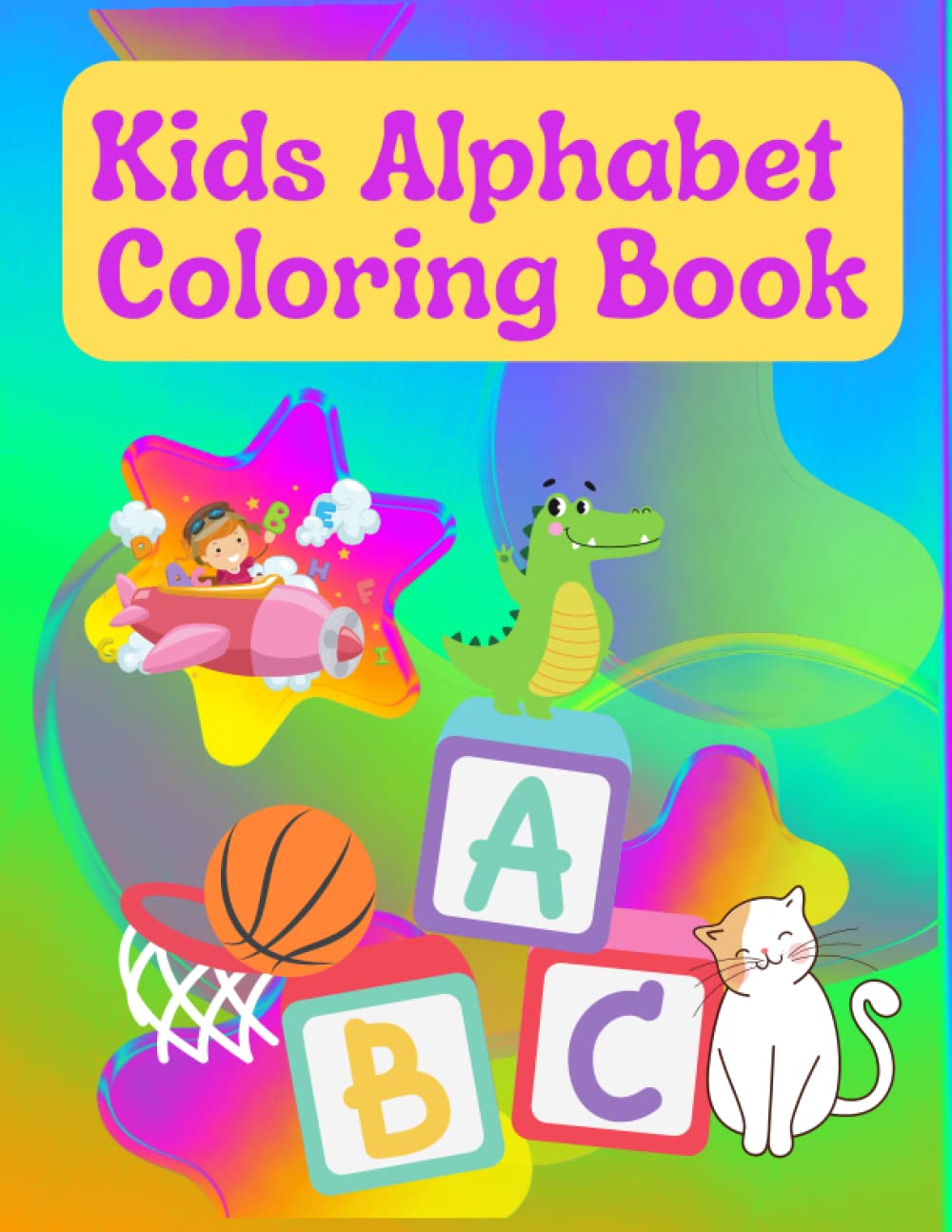 Buy Kids Alphabet Coloring Book: 26 pages of fun images for boys and ...