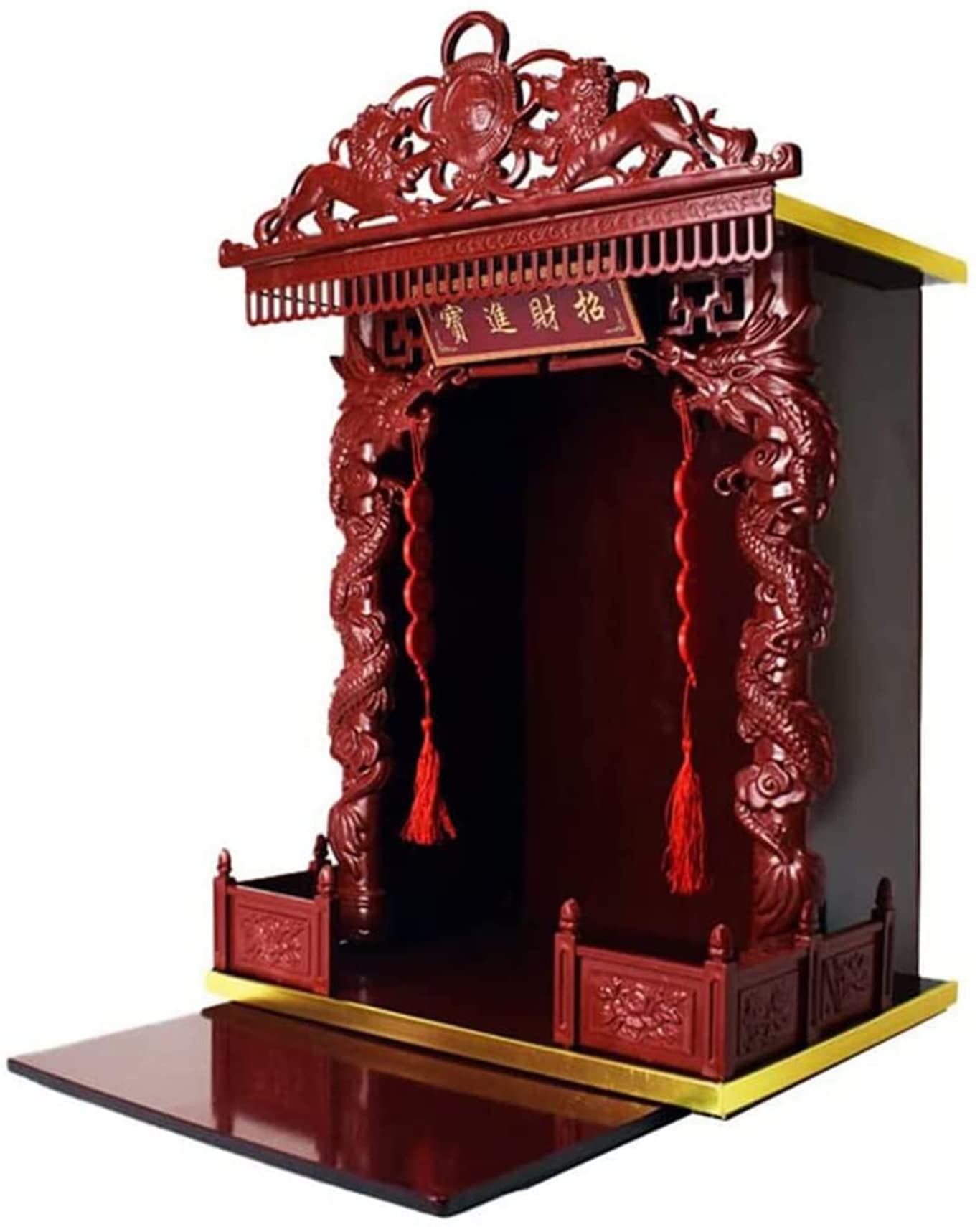 Mini Buddhist Altar Fortune Buddha Altar Cabinet Miniature Buddha ...