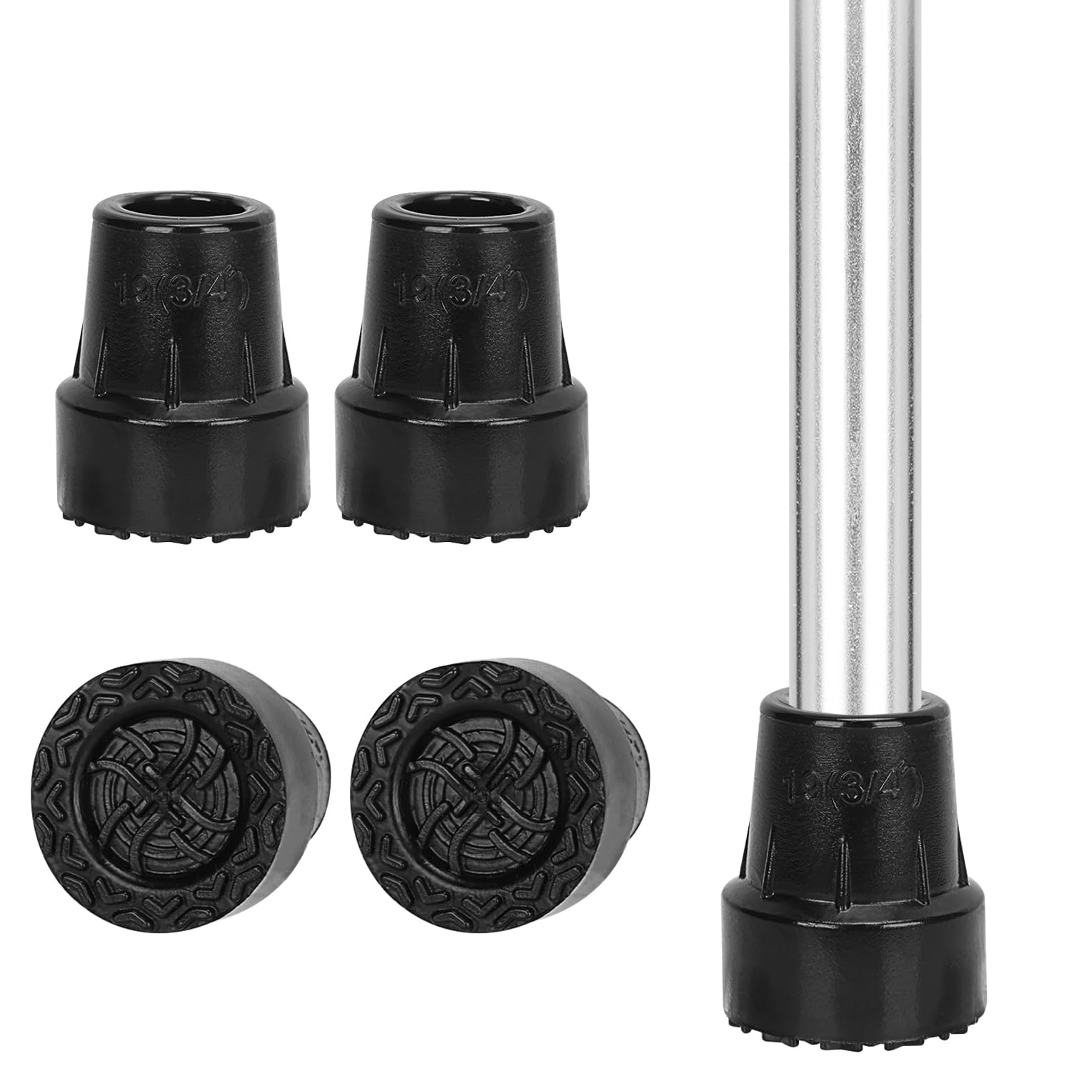supregear Cane Tips (4-Pack), 3/4 Inch Replacement Tip for Folding Cane ...
