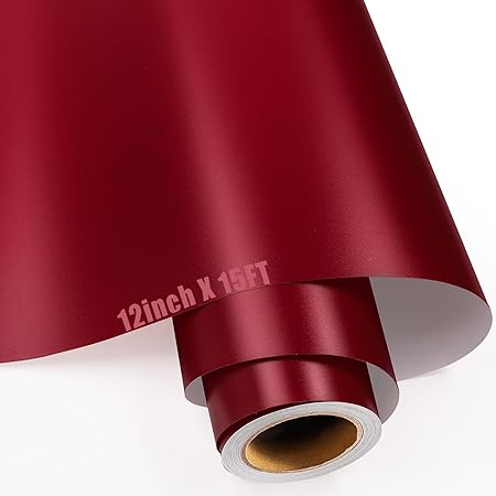 Amazon.com: GIRAFVINYL Maroon Permanent Vinyl, Wine Red Adhesive Vinyl ...