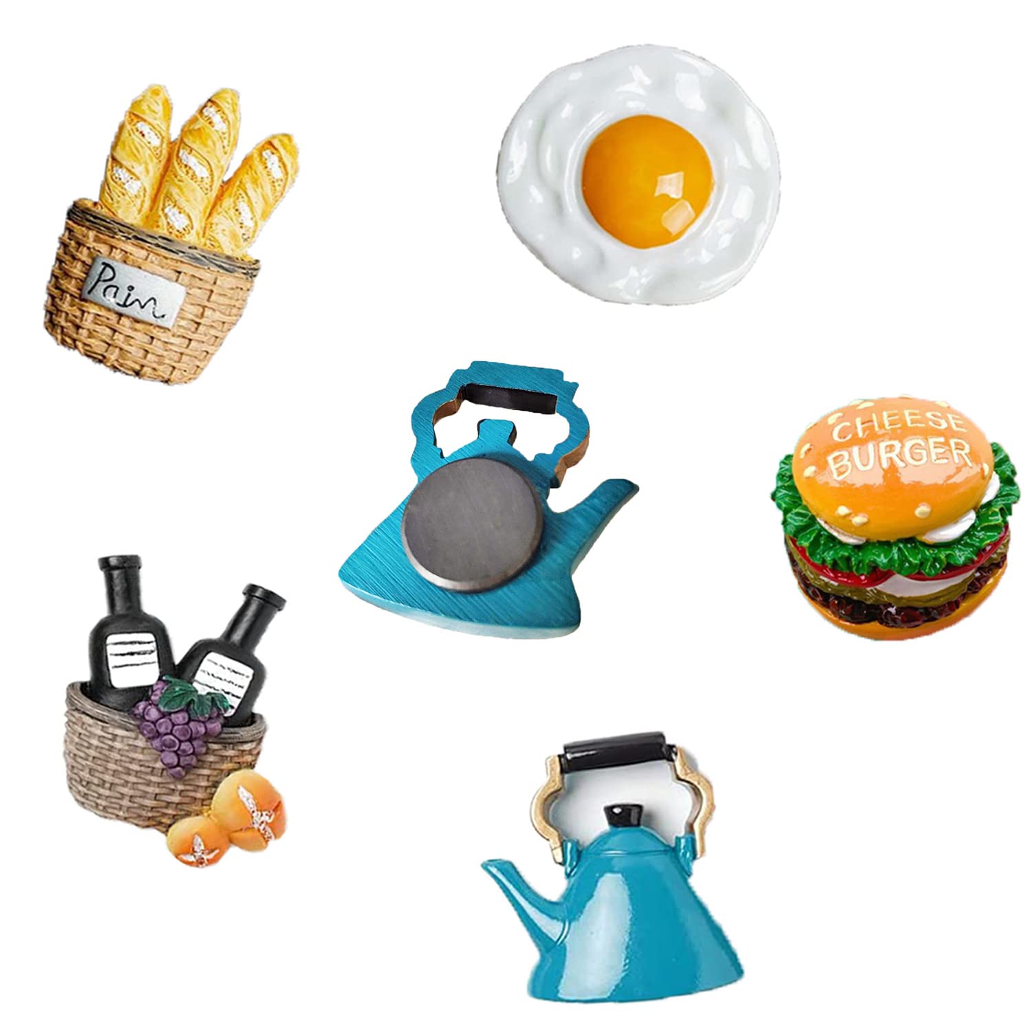 Buy 5 Pack Food Magnets for Fridge Magnets Cute, 3D Funny Kitchen ...