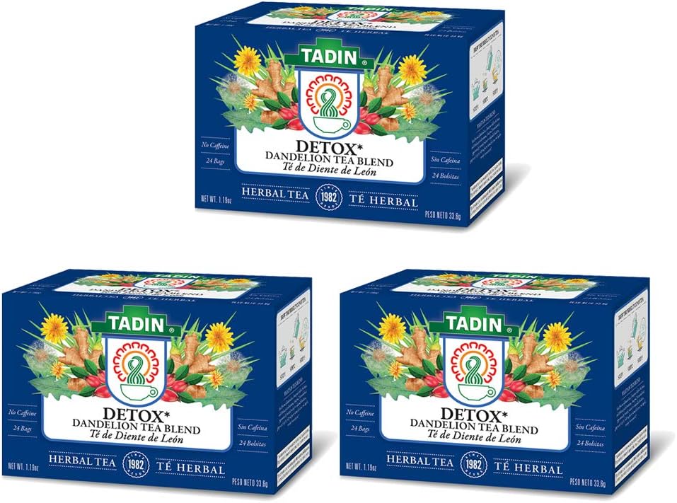 Amazon.com : Tadin Detox Dandelion Tea Blend. Caffeine Free. 24 Tea ...