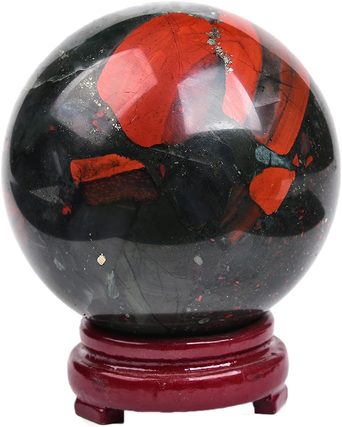 Amazon.com: JIC Gem Natural African Bloodstone Healing Crystal Sphere ...