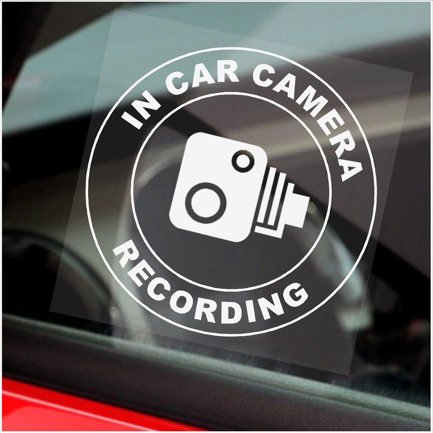 Amazon.com: 1 x In Car Camera Recording Sticker WINDOW CCTV Security ...