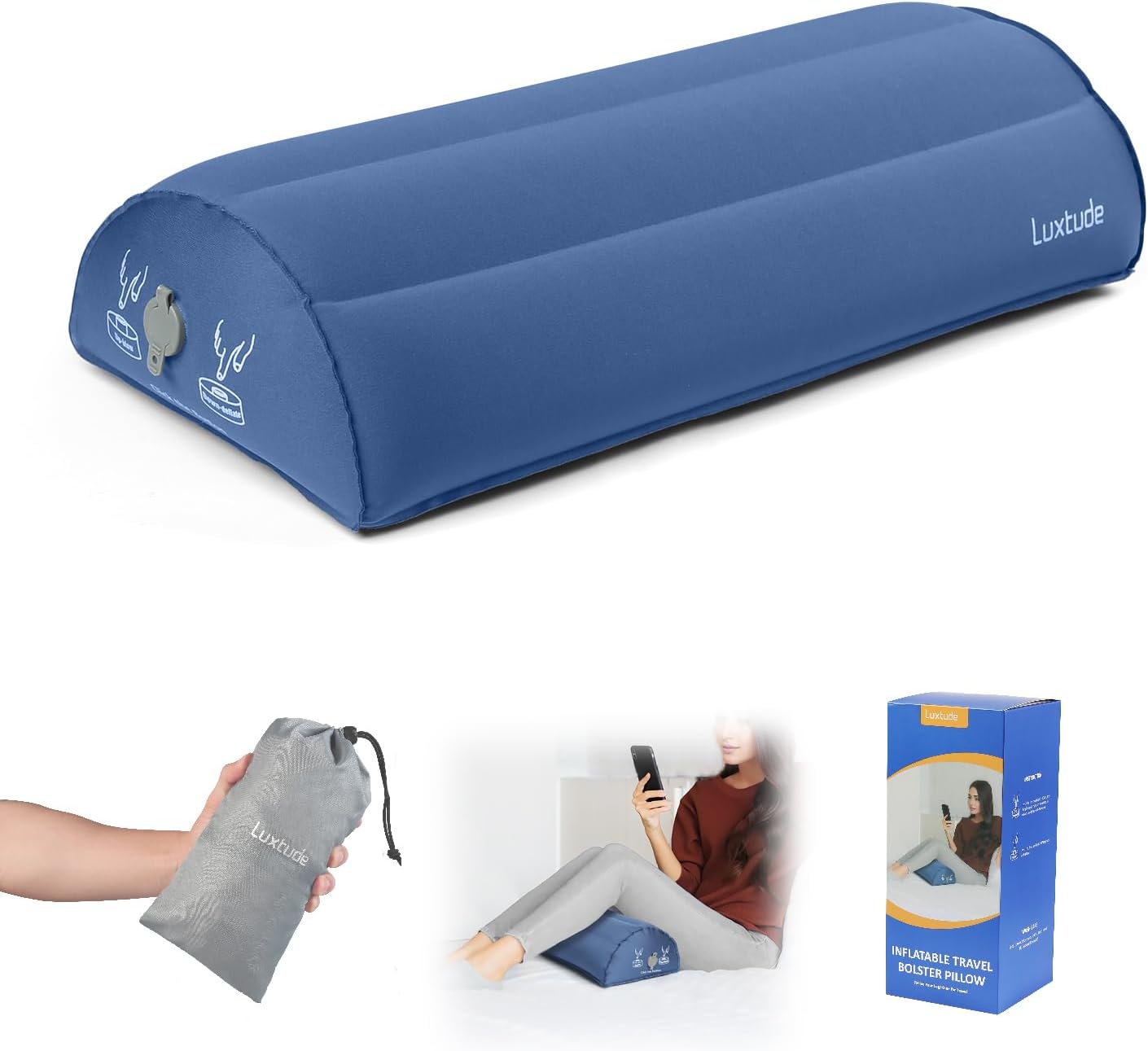 Amazon.com: Luxtude Inflatable Bolster Pillow for Legs, Half Moon ...