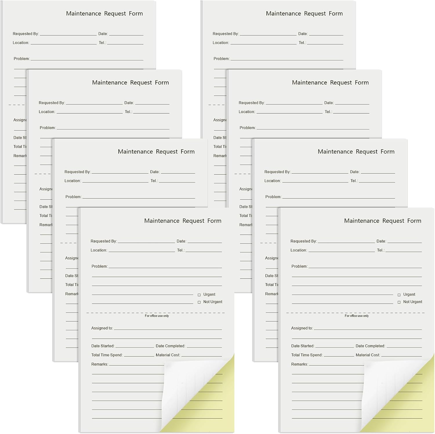 Amazon.com : Clabby 400 Sets Maintenance Request Book/Forms/Slips, 2 ...